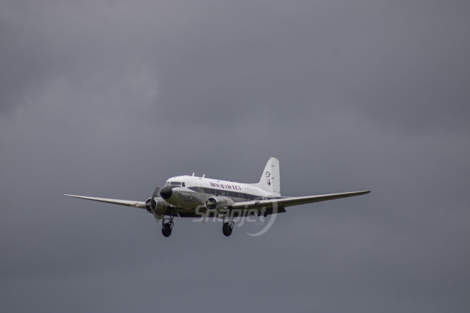 ZK-JGB Airscapade DC3 NZCH Arrival - Snapjet NZ